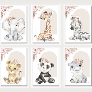 CHOOSE YOUR OWN! Boho Safari Jungle Animal Elephant Giraffe Zebra Lion ...