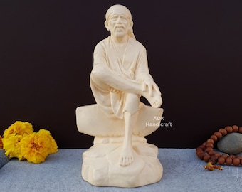 Brass Sai Baba Statue - 7 Inch Shirdi Sai Baba - Sai Ram Shirdi - Stone ...