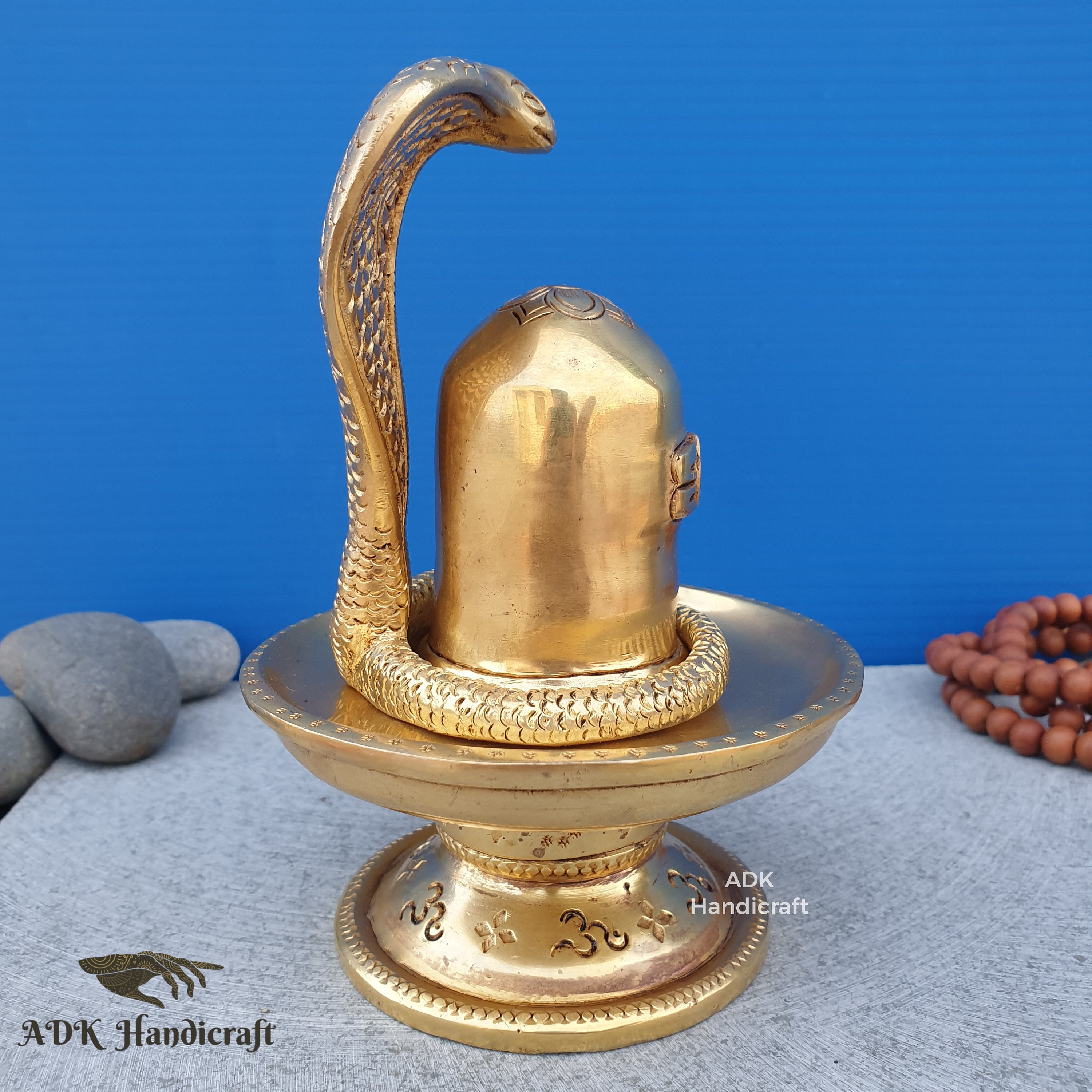 Brass Lord Shiva Lingam Statue- 6.2" Inch Heavy Brass Shivling With ...