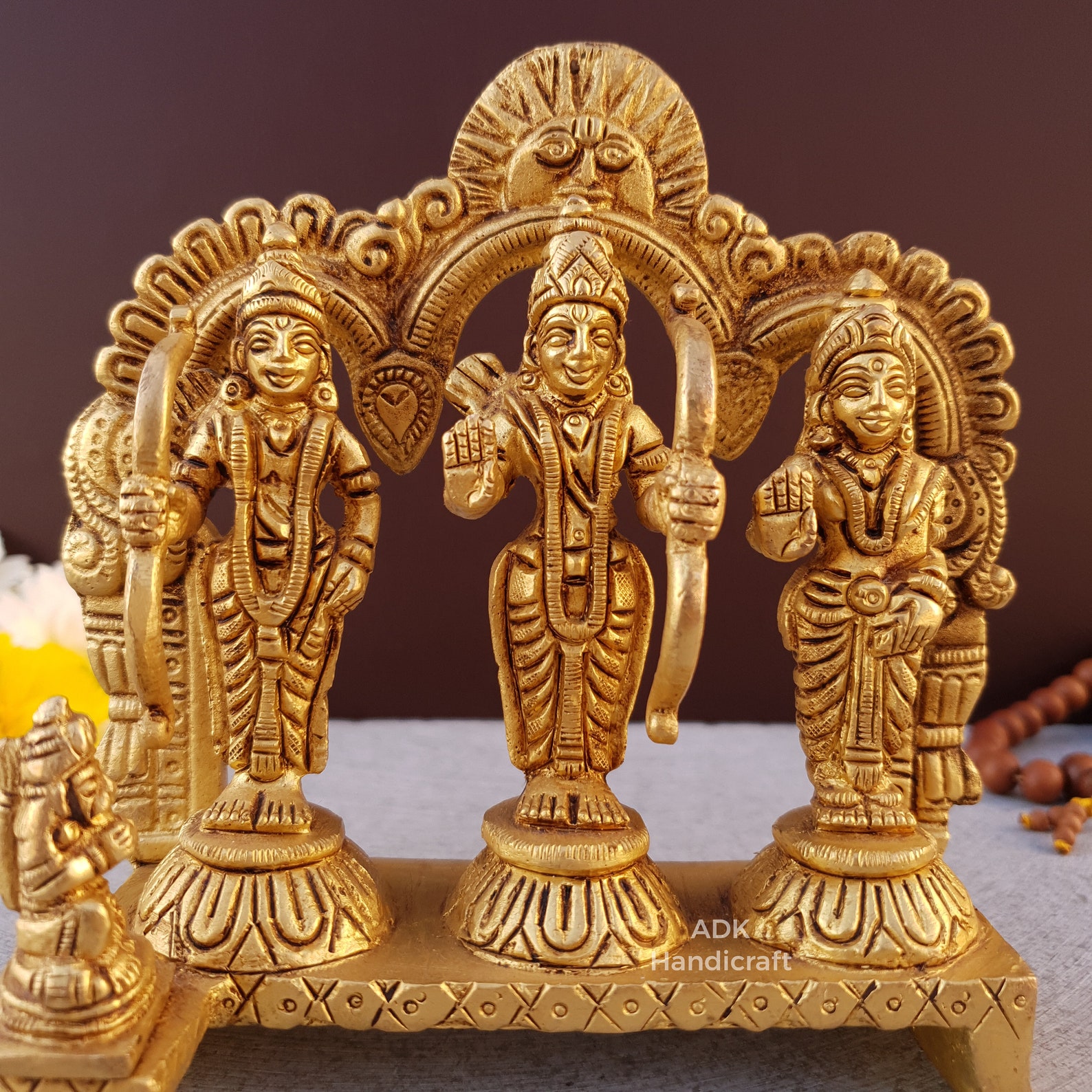 Brass Ramdarbar Statue 5.2 Inch Ram Darbar Statue Lord - Etsy