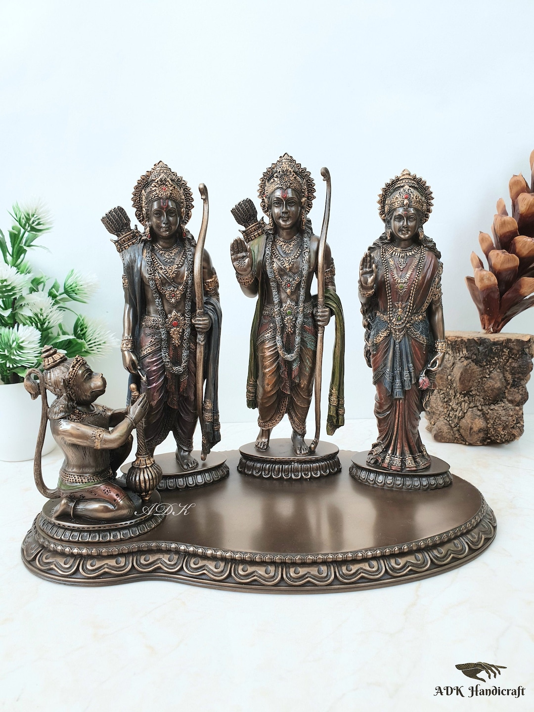 Ramdarbar Statue, 20 CM Lord Rama, Lord Hanuman, Lord Lakshman, Sita ...