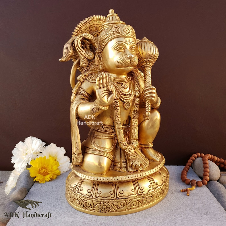 Brass Hanuman Statue 10.5 Inch Big Large Lord Hanuman - Etsy