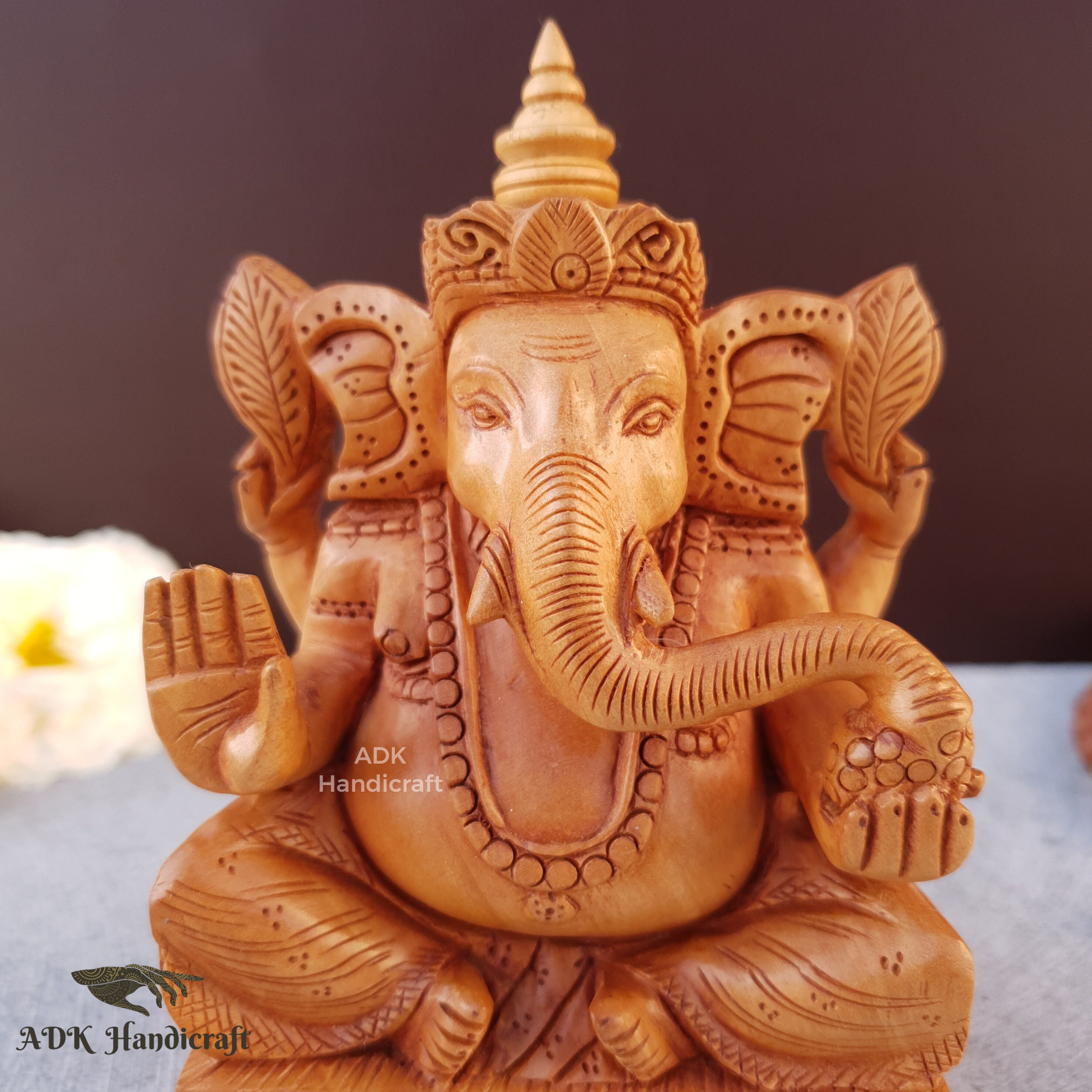 Ganesha Statue 5 Inch Lord Ganesha Statue Wooden - Etsy