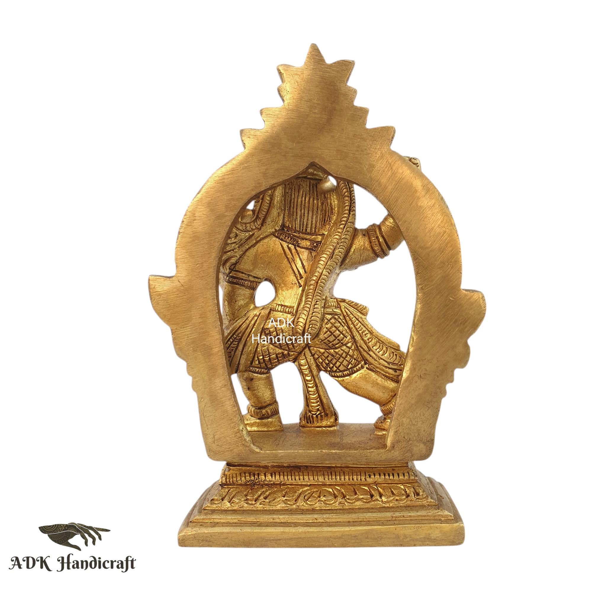 Brass Veer Hanuman Statue, 4" Inch Standing Hanuman Statue, Lord ...