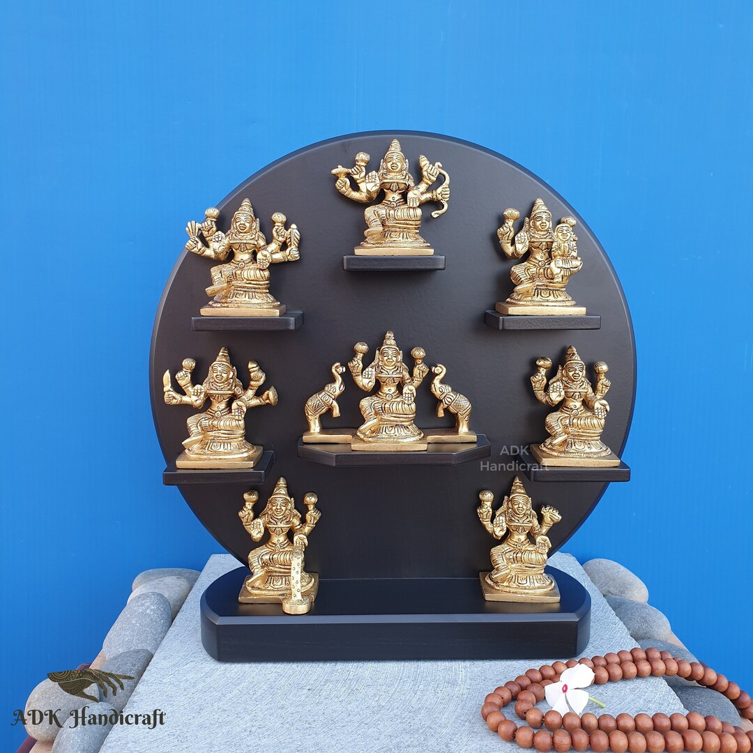 Brass Ashta Lakshmi Set, 12" Inch Goddess Ashtalakshmi Statue, 8 ...