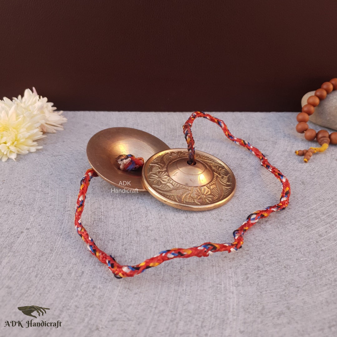 Brass Manjeera Hand Cymbals Percussion Kirtan Pooja, Sound Healing Pure ...