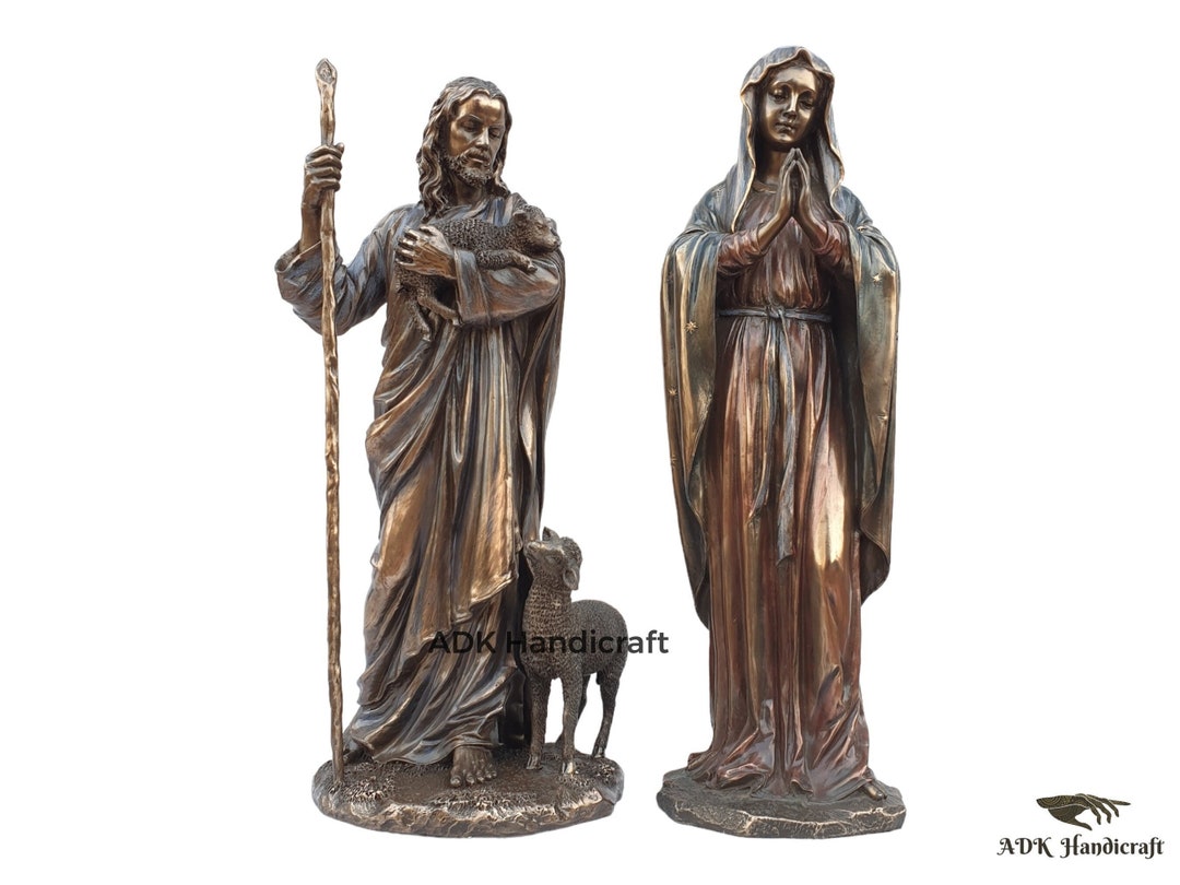 Jesus Mother Mary Statue, 12" Inch Big Lord Jesus Christ Idol, Virgin ...