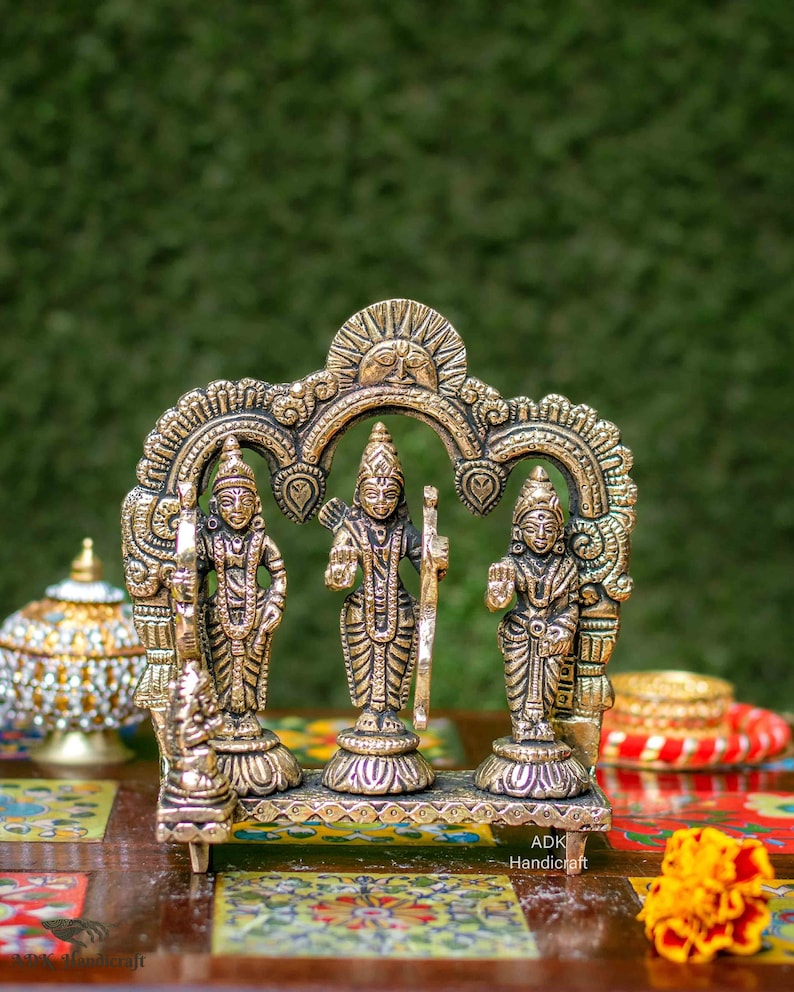 Brass Ramdarbar Statue 5.5 Inch Ram Darbar Statue Lord - Etsy
