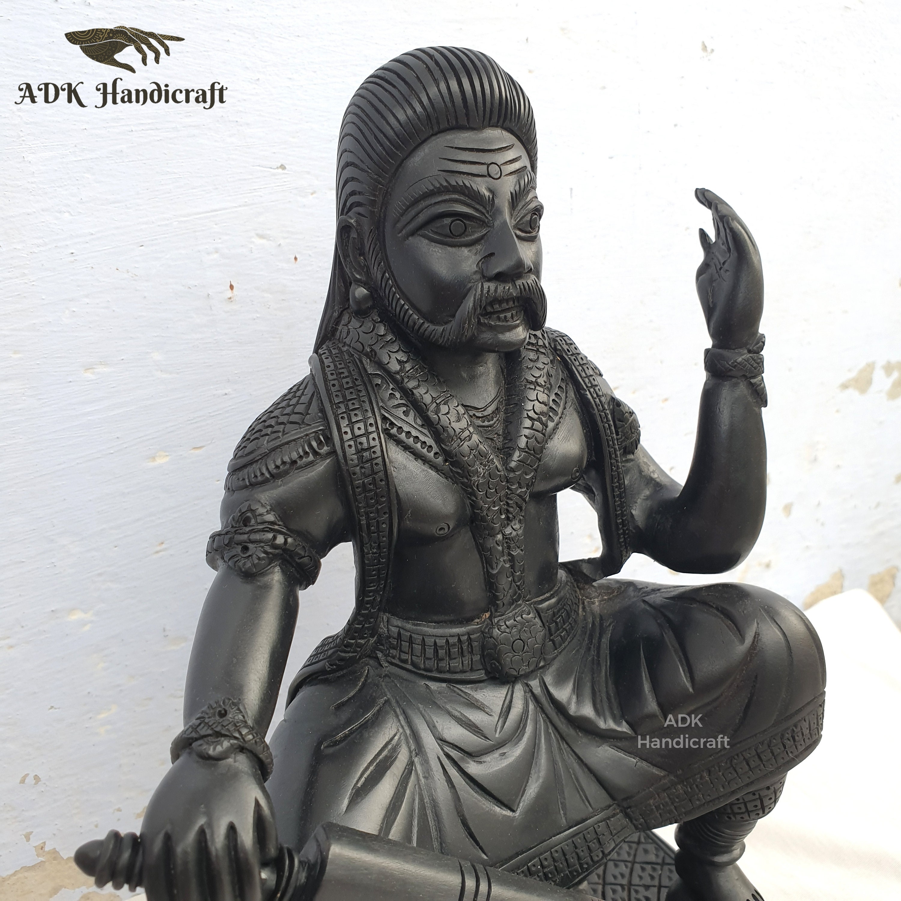 Karungali Karuppu Swamy Idol- 9" Inch | Ebony Wood Karuppanna Swamy ...