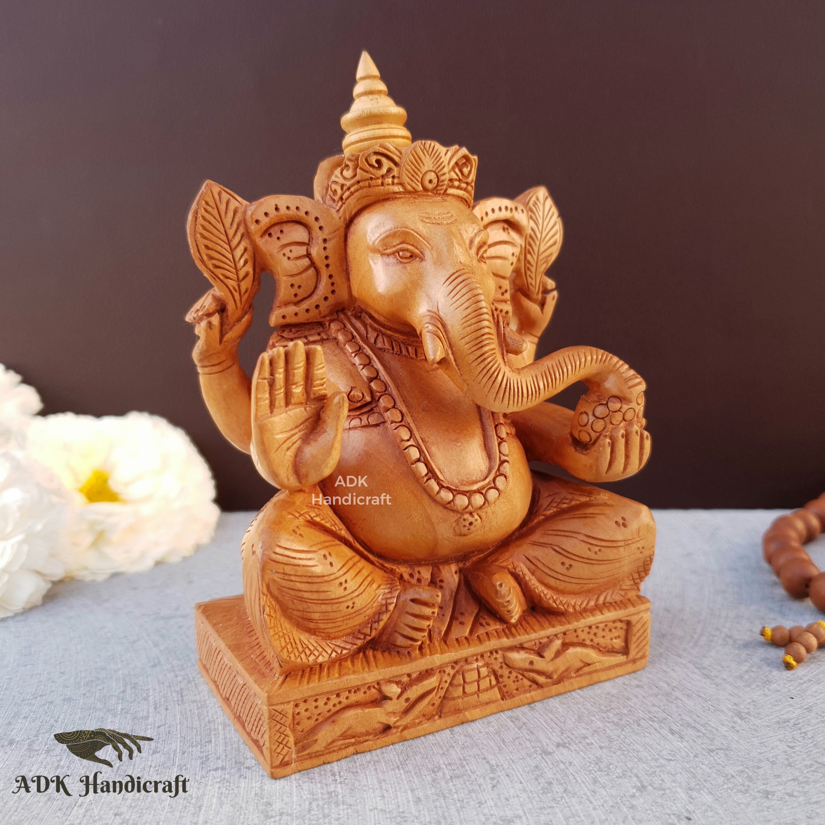 Ganesha Statue 5 Inch Lord Ganesha Statue Wooden - Etsy