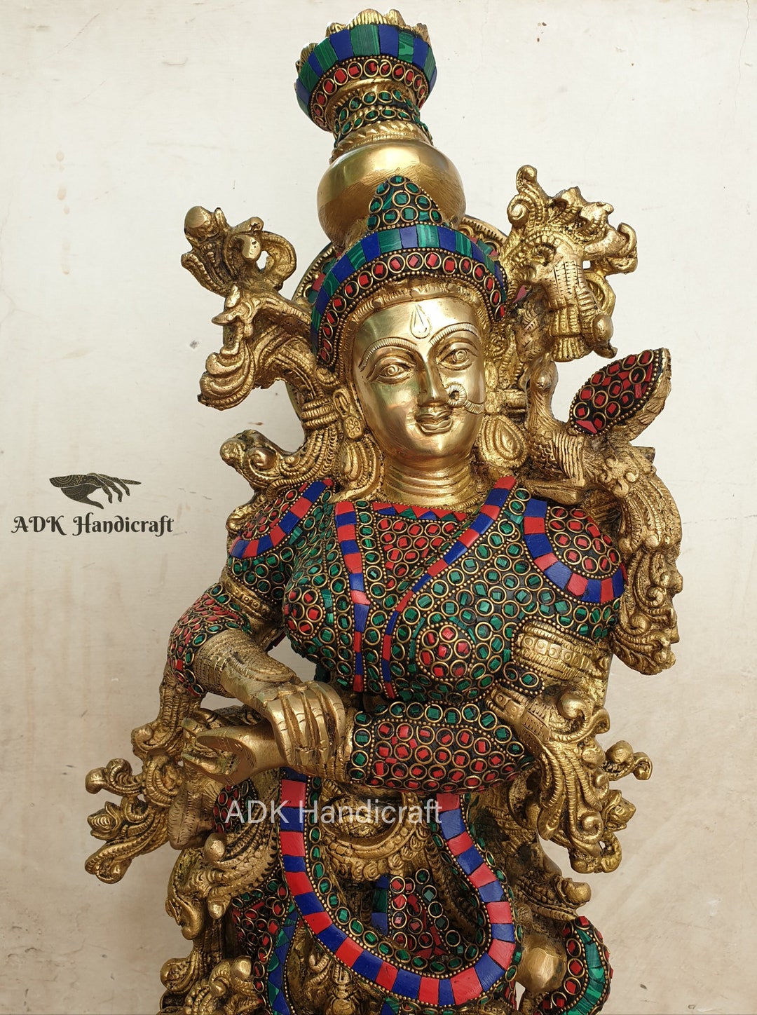Brass Radha Statue, 30" Inch Big Large Brass Goddess Radha Rani ...