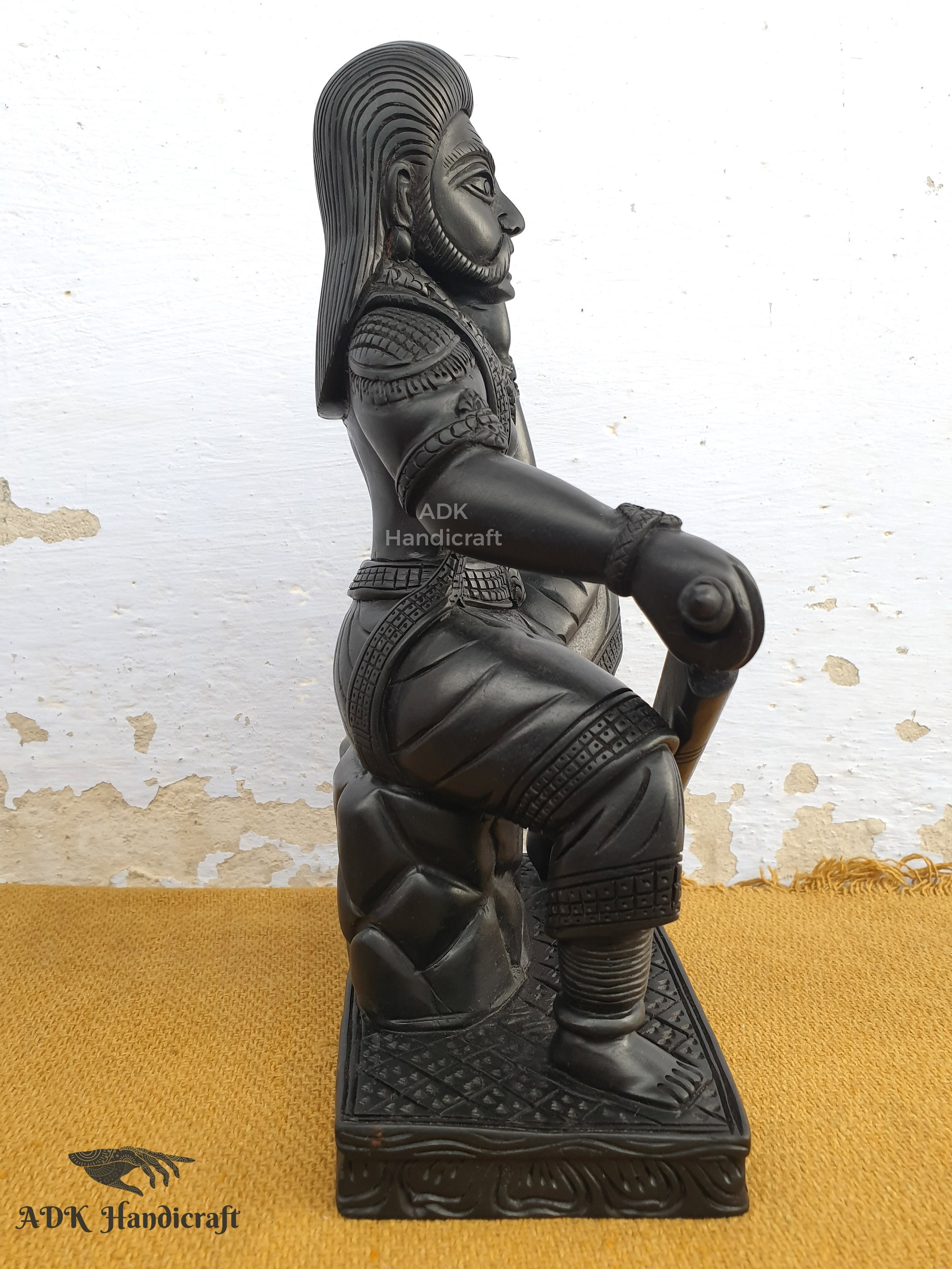 Karungali Karuppu Swamy Idol- 9" Inch | Ebony Wood Karuppanna Swamy ...