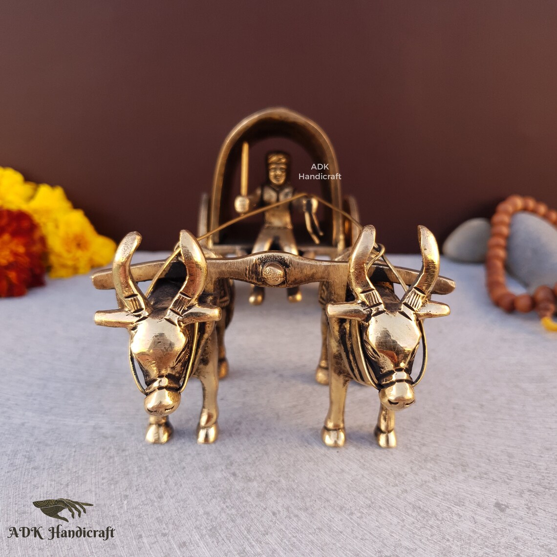 Brass Vintage Bullock Cart Showpiece Indian Bailgadi Brass | Etsy