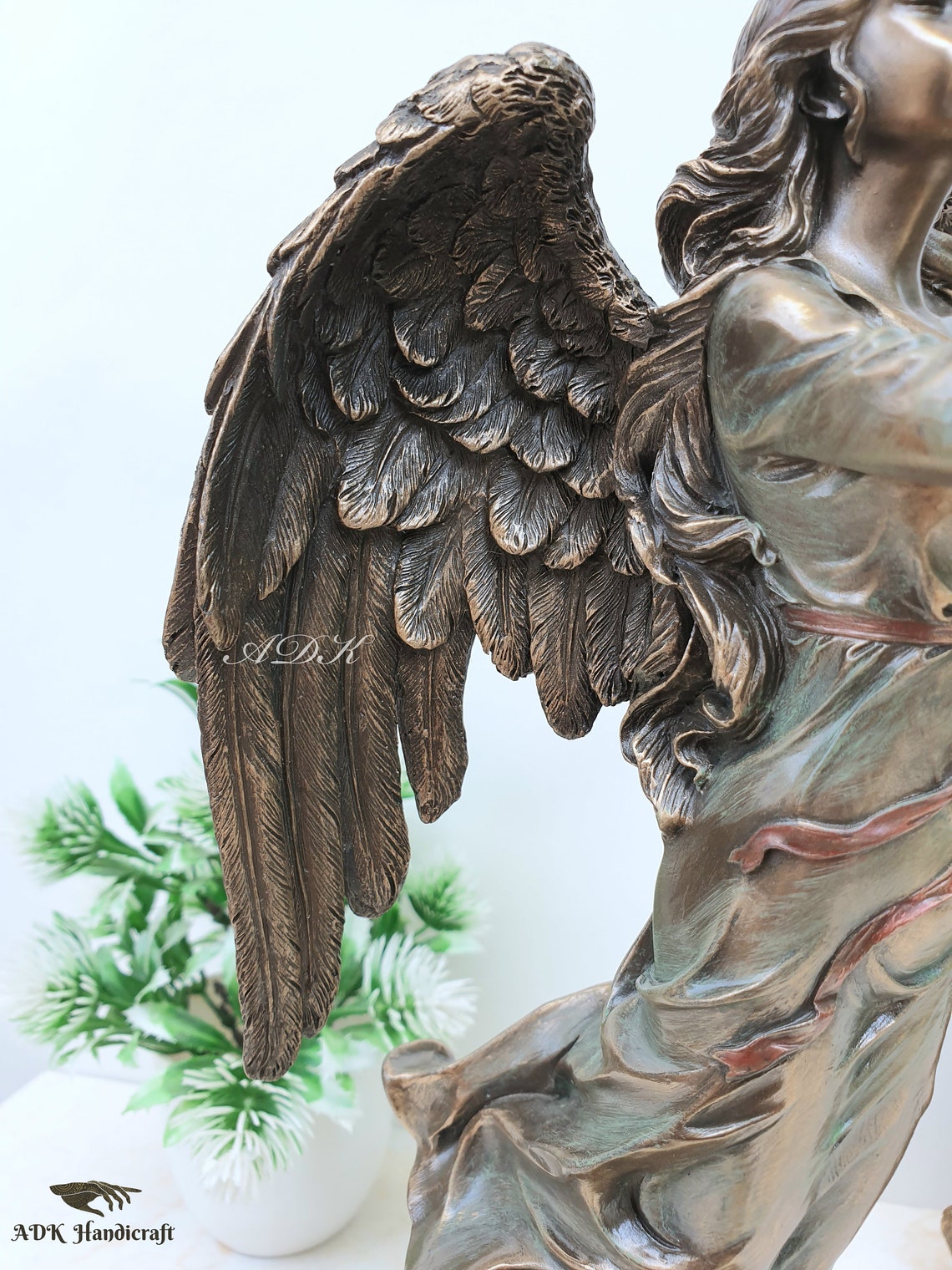 Angel Musician Trumpet Statue 26 CM Angel Statue Musician | Etsy