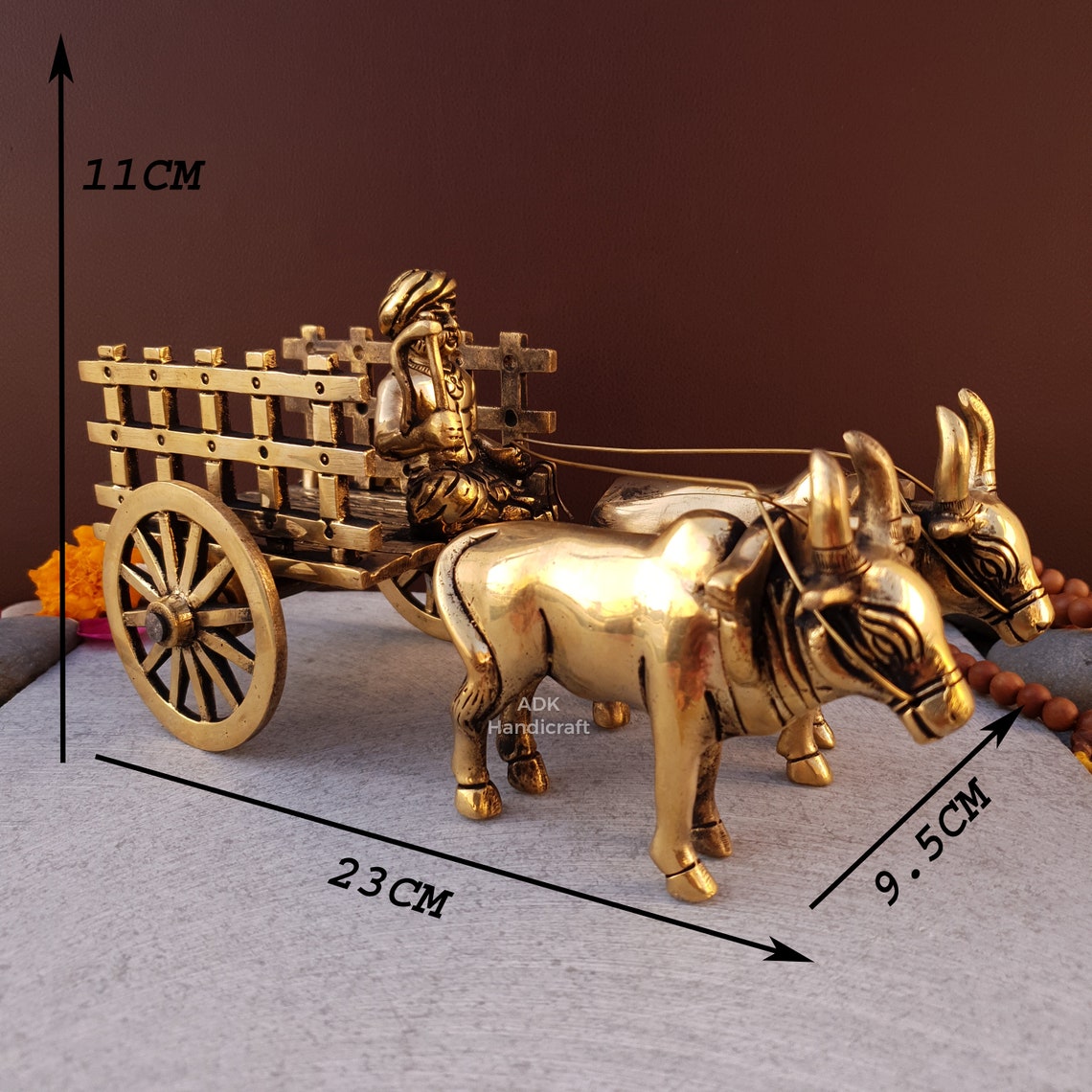 Lord Krishna Vintage Bullock Cart Brass Showpiece 7.5 - Etsy