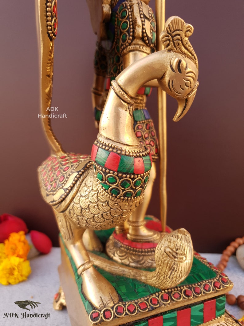 Brass Murugan Statue- 12" Inch | Lord Kartikeya | Brass Kartikeya ...
