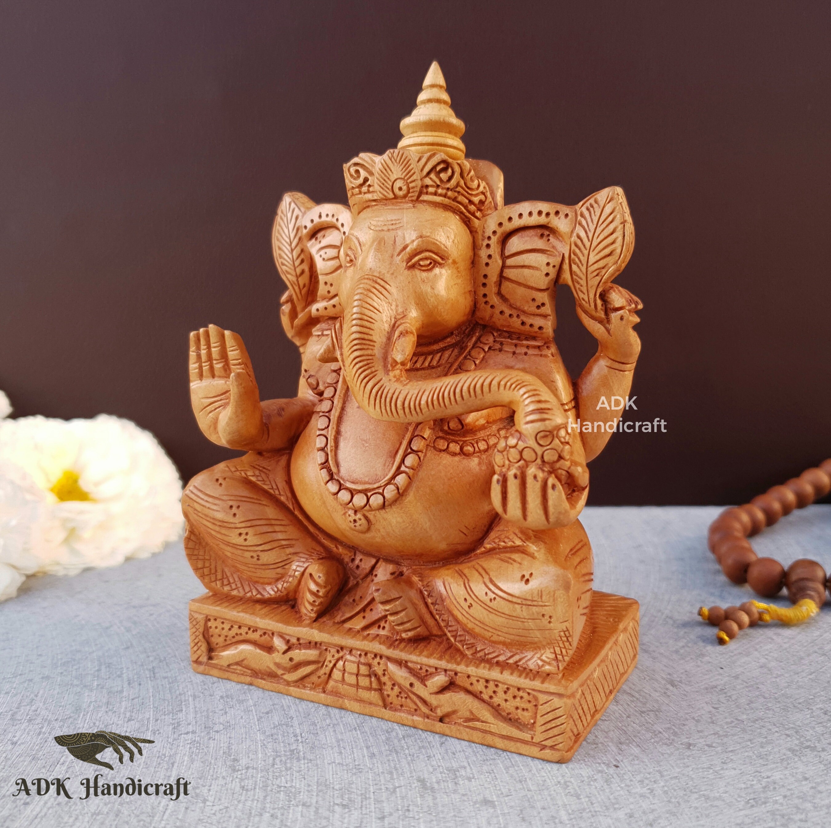 Ganesha Statue 5 Inch Lord Ganesha Statue Wooden - Etsy