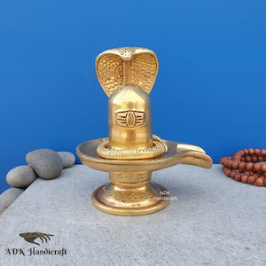 Brass Lord Shiva Lingam Statue- 6.2" Inch Heavy Brass Shivling With ...