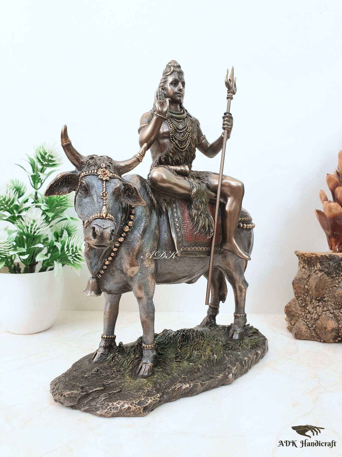 Shiva Statue 23 CM Lord Shiva Statue Sitting on Nandi Shiv - Etsy