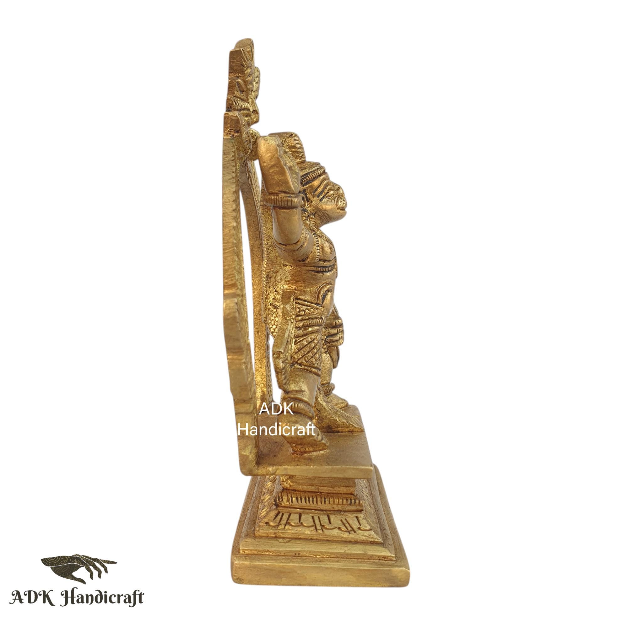 Brass Veer Hanuman Statue, 4" Inch Standing Hanuman Statue, Lord ...