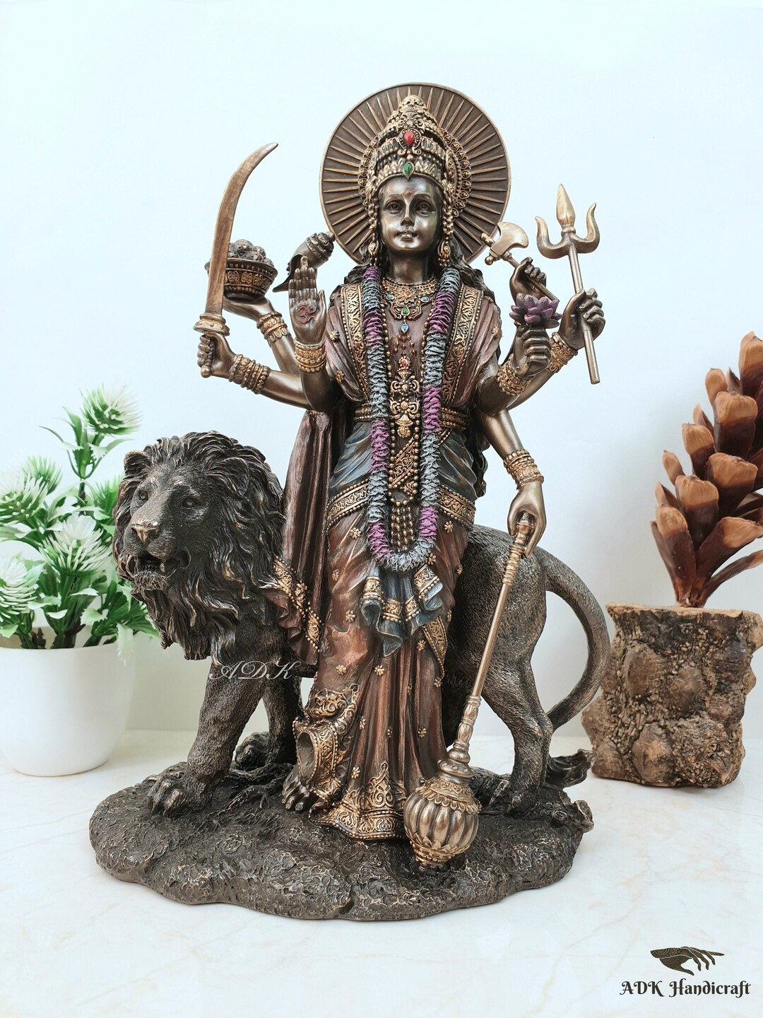 Durga Statue- 11" Inches Goddess Durga Statue, Durga for Altar, Parvati ...