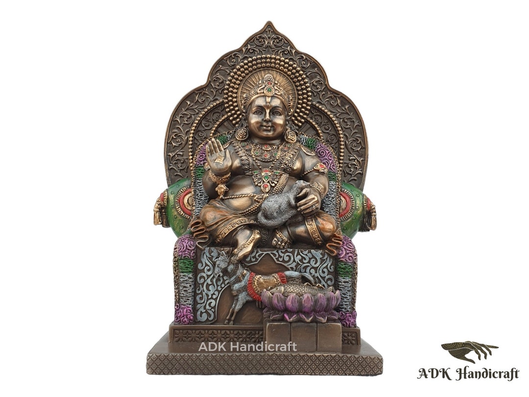 Kuber Statue, 7.5" Inch Kuvera Statue, Lord Kubera Statue, Dik-pala ...