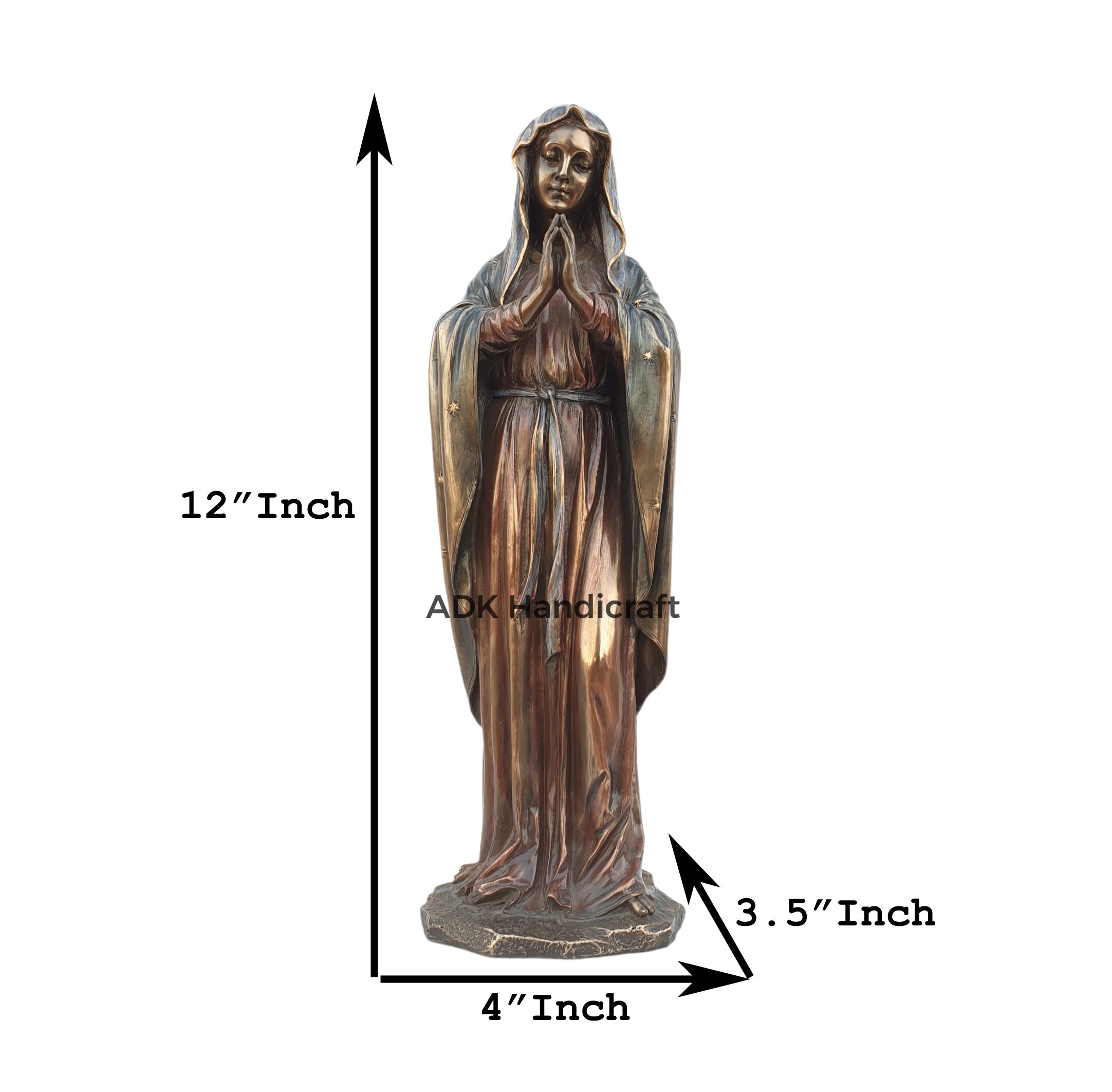 Jesus Mother Mary Statue, 12" Inch Big Lord Jesus Christ Idol, Virgin ...