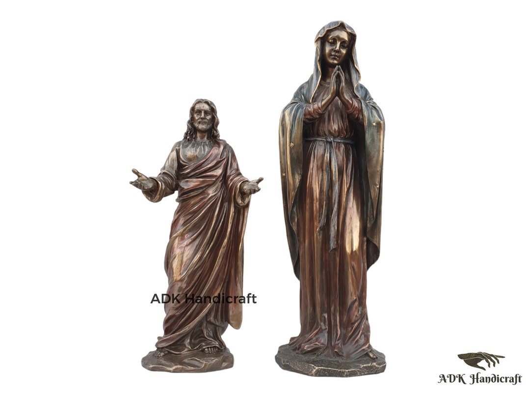Jesus With Mother Mary Figure, 12" Inch Lord Jesus Christ Statue ...