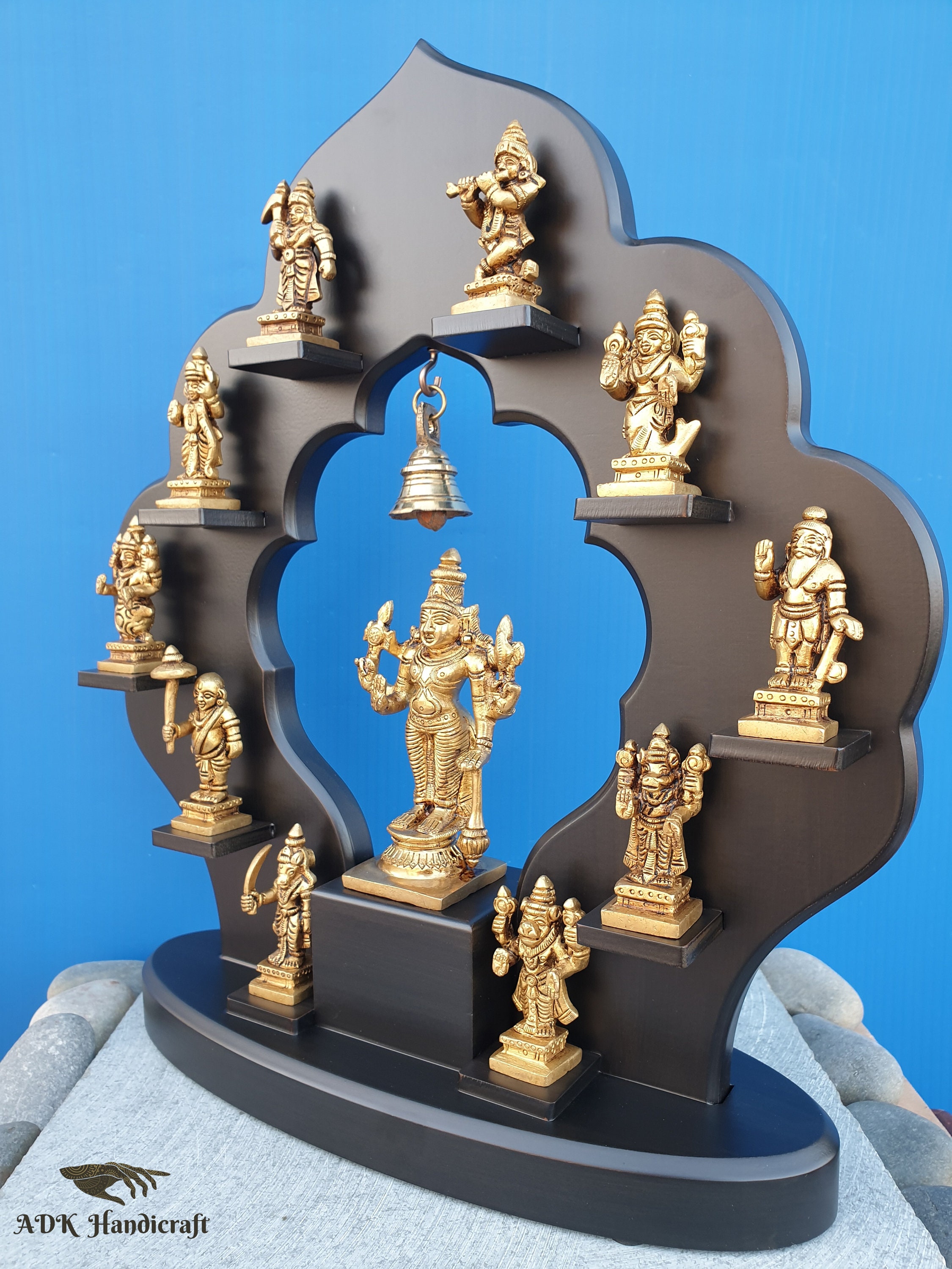 Brass Vishnu Dashavatara Set, 15 Inch Lord Vishnu Dashavatar Statue ...