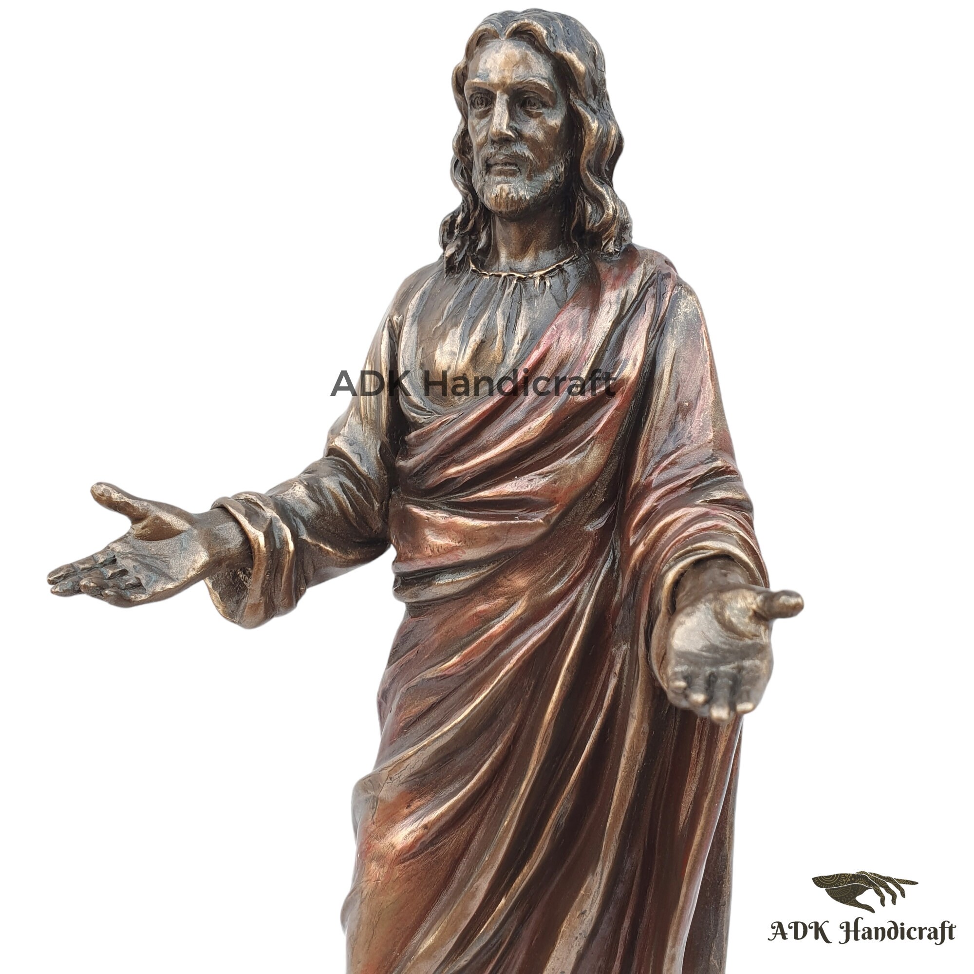Jesus Christ Statue, 9" Inch Bonded Bronze Jesus With Opened Hands ...
