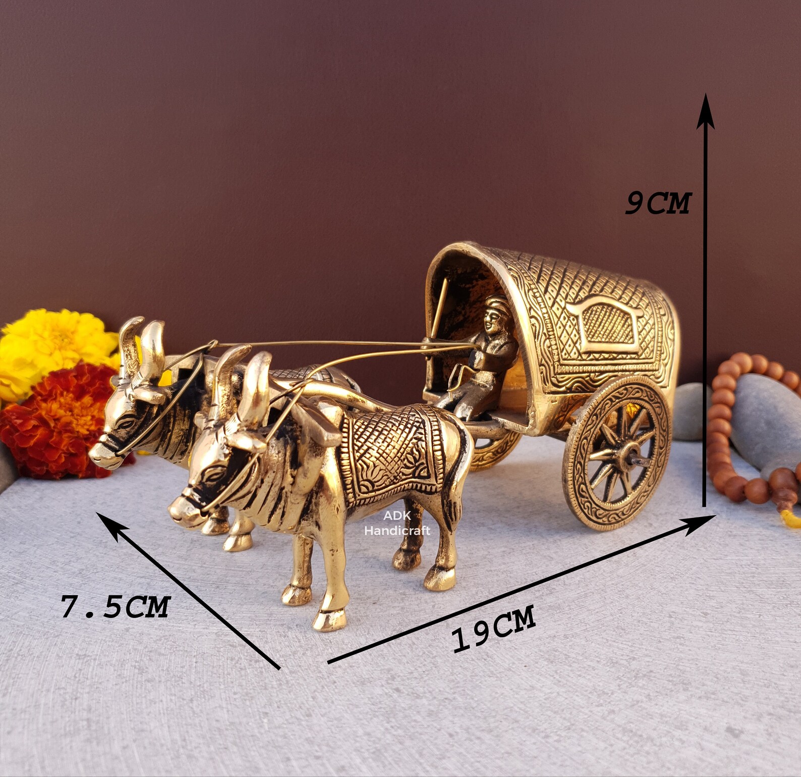 Lord Krishna Vintage Bullock Cart Brass Showpiece 7.5 - Etsy