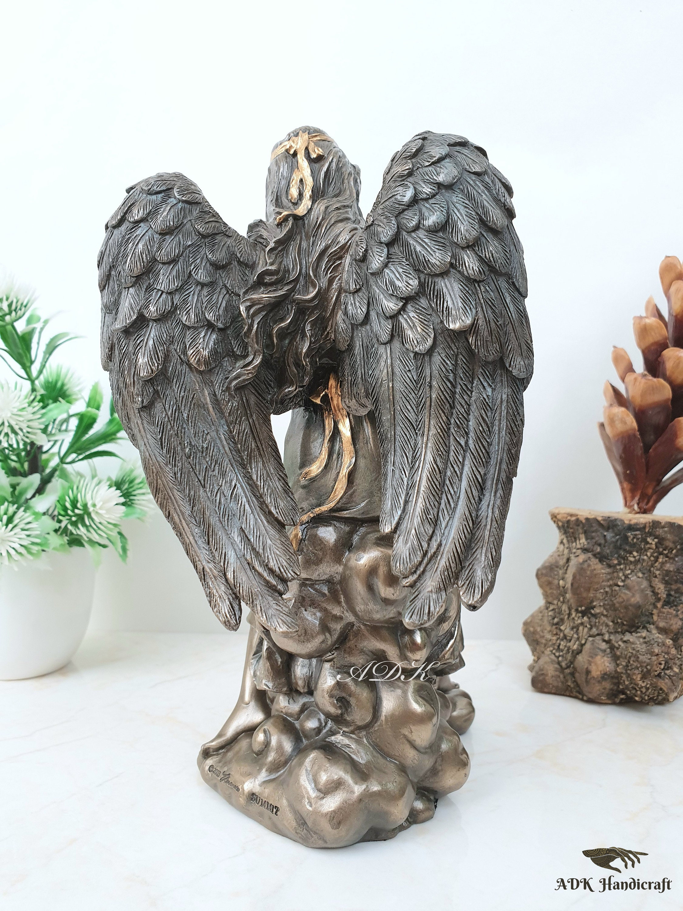 Angel Musucian Harp Statue 20CM Windblown Angel Playing - Etsy