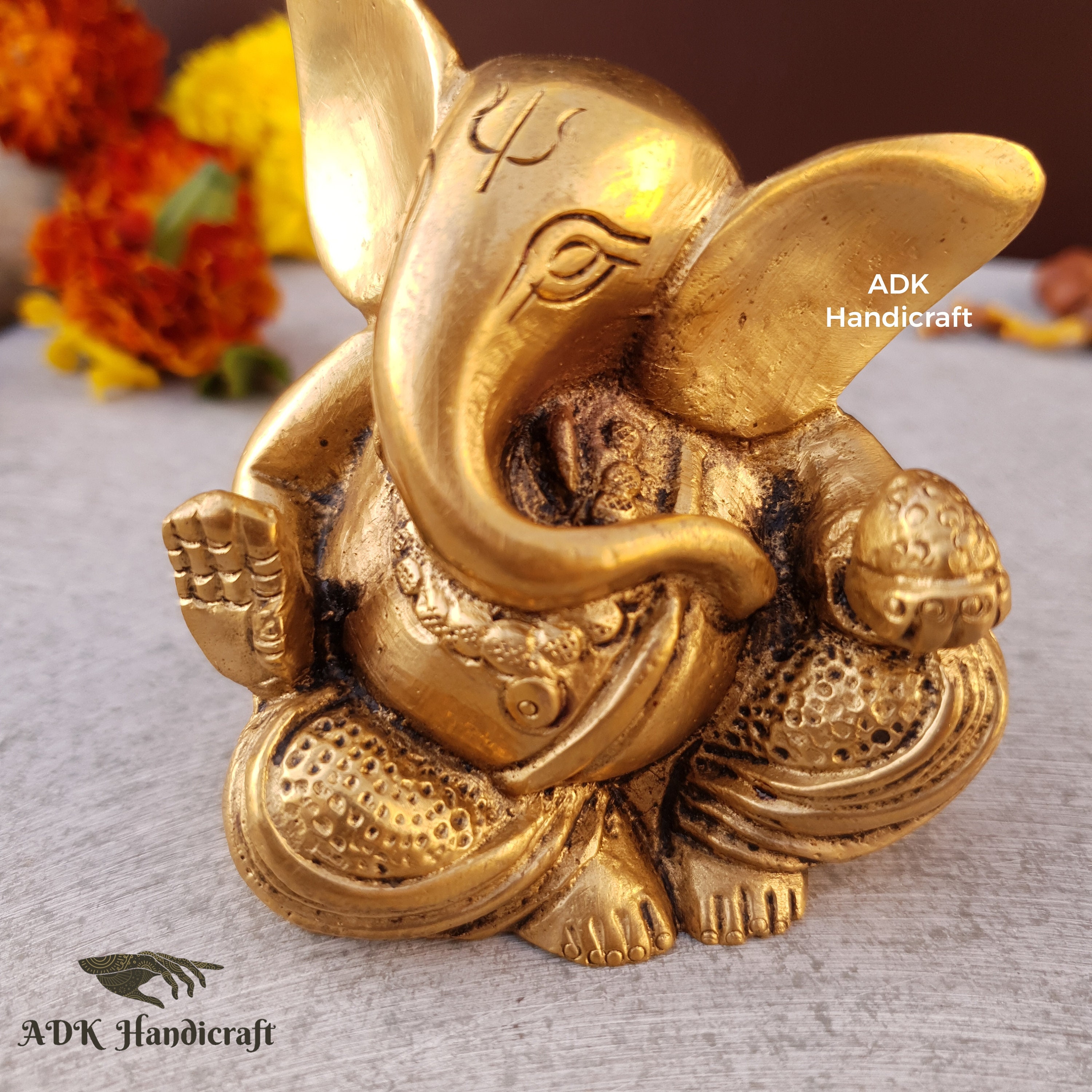 Brass Ganesha Statue 3 Inch Lord Ganesha Statue - Etsy