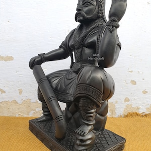 Karungali Karuppu Swamy Idol- 9" Inch | Ebony Wood Karuppanna Swamy ...