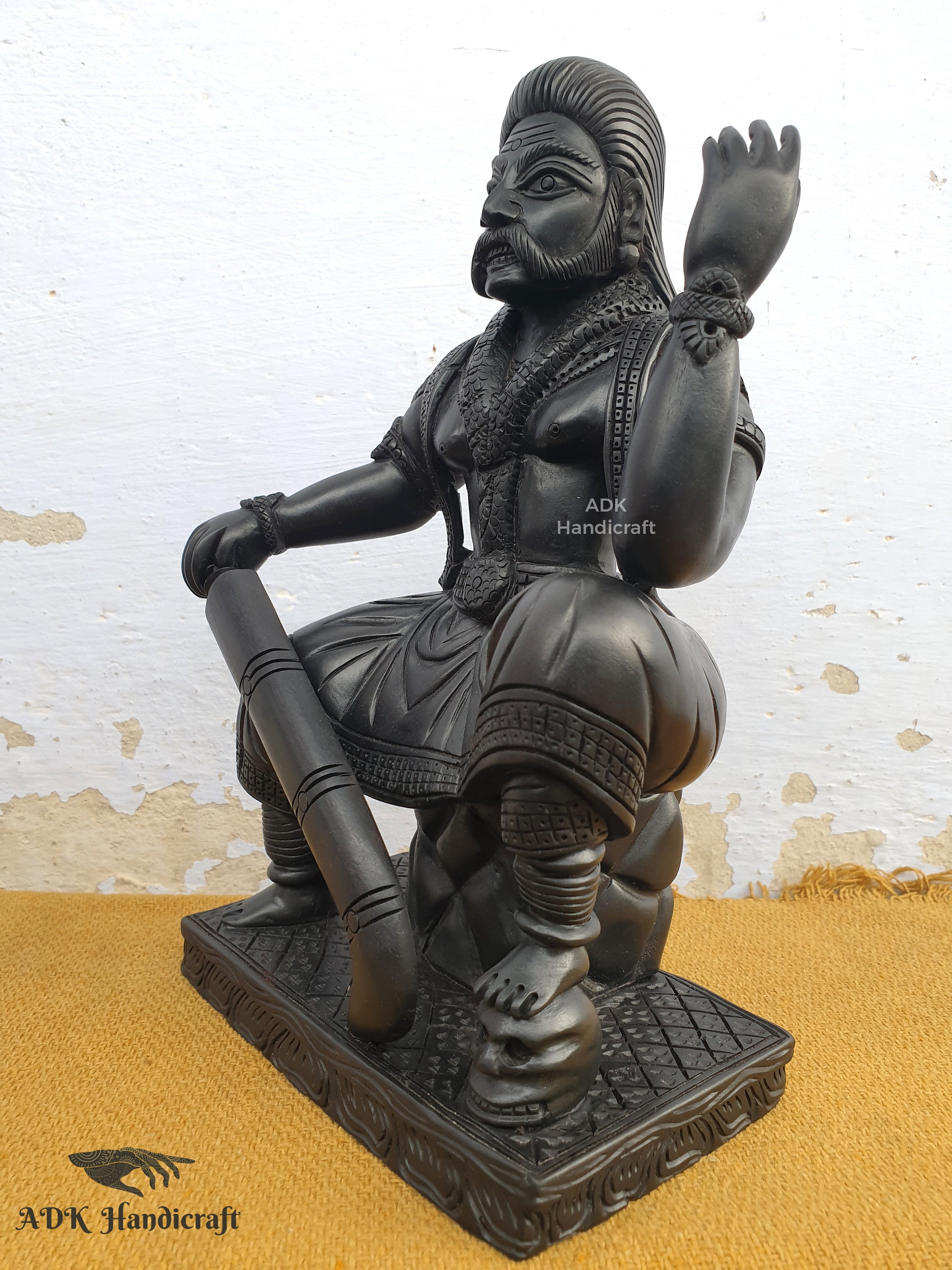 Karungali Karuppu Swamy Idol- 9" Inch | Ebony Wood Karuppanna Swamy ...