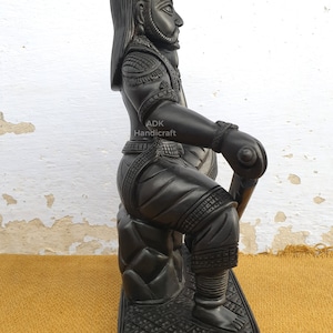 Karungali Karuppu Swamy Idol- 9" Inch | Ebony Wood Karuppanna Swamy ...