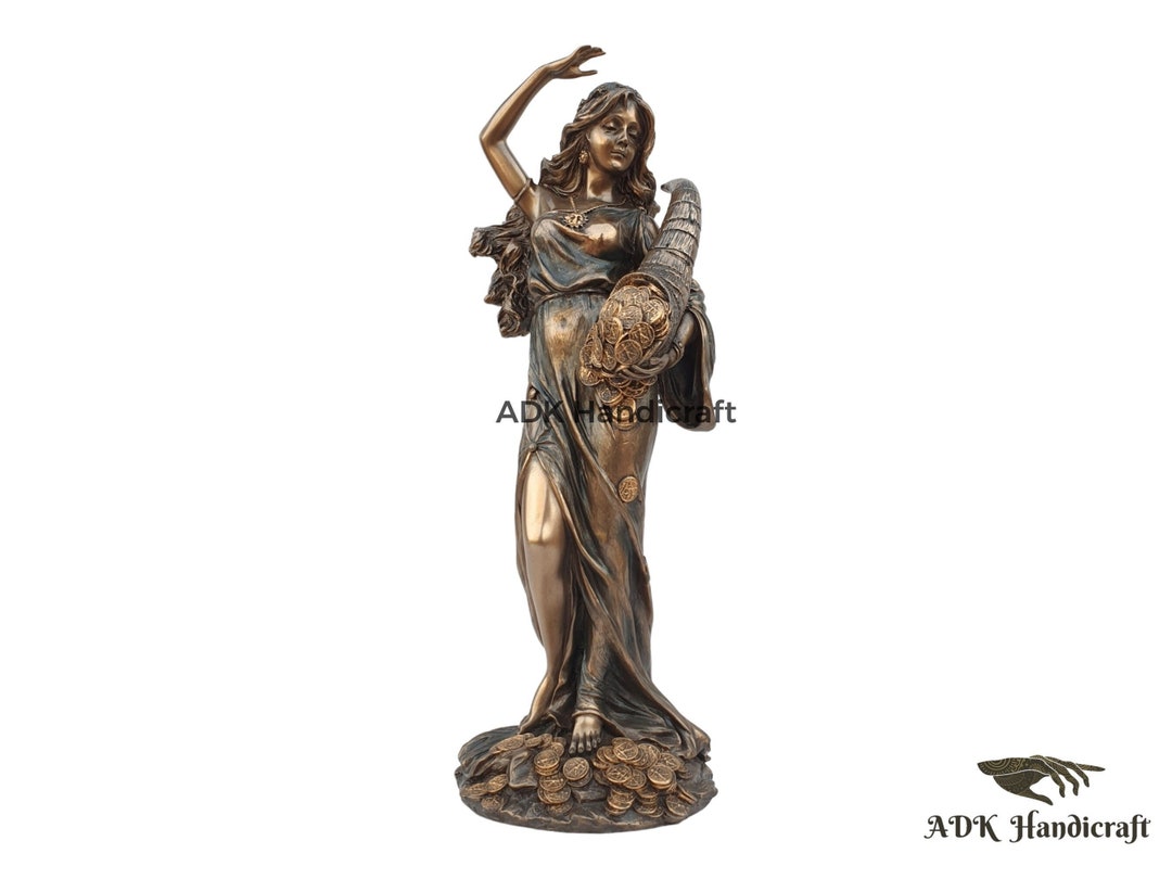 Fortune Lady Statue, 11" Inch Greek Roman Tyche Fortune Goddess Idol ...