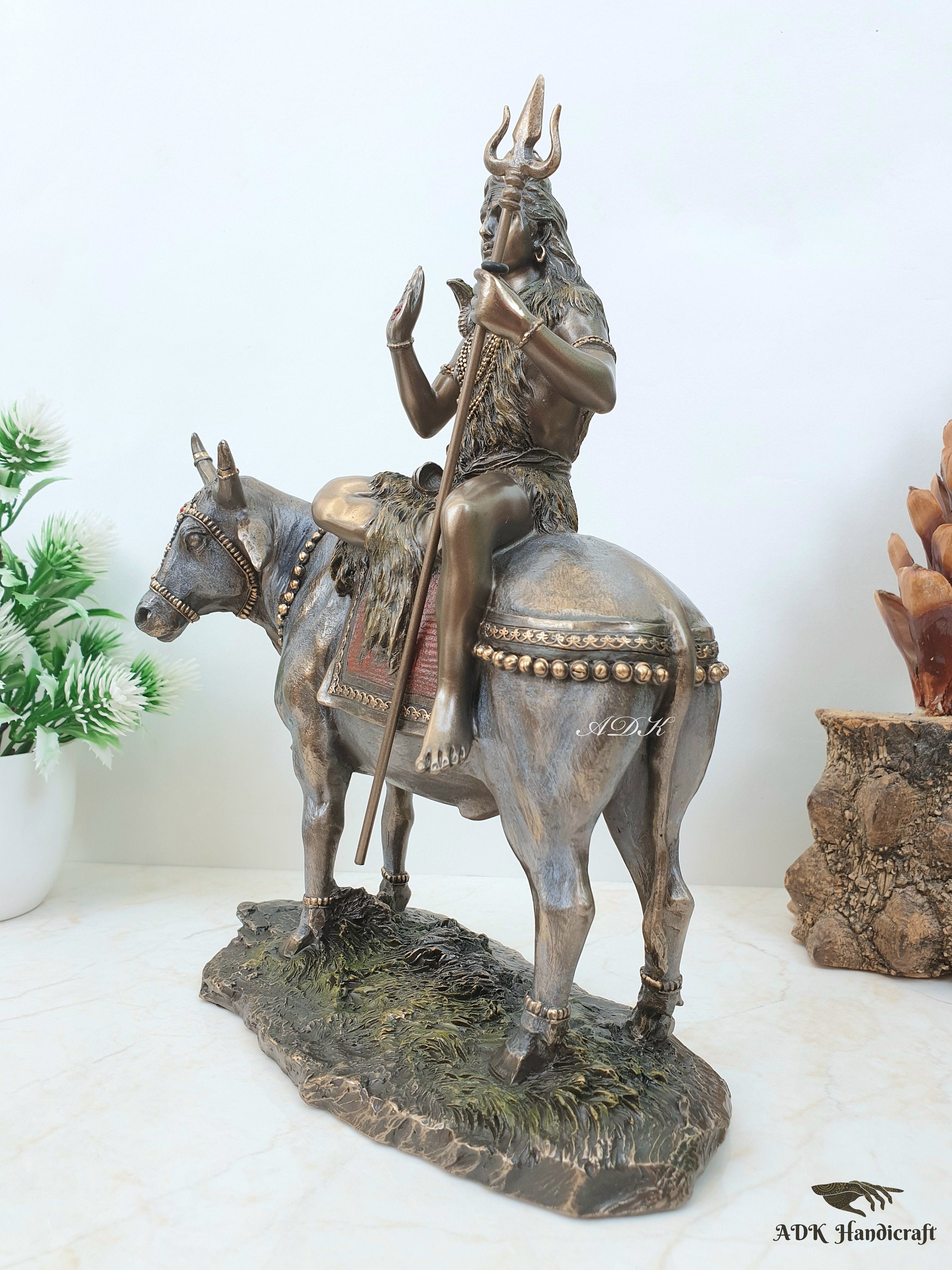 Shiva Statue, 23 CM Lord Shiva Statue Sitting on Nandi, Shiv, Siva ...