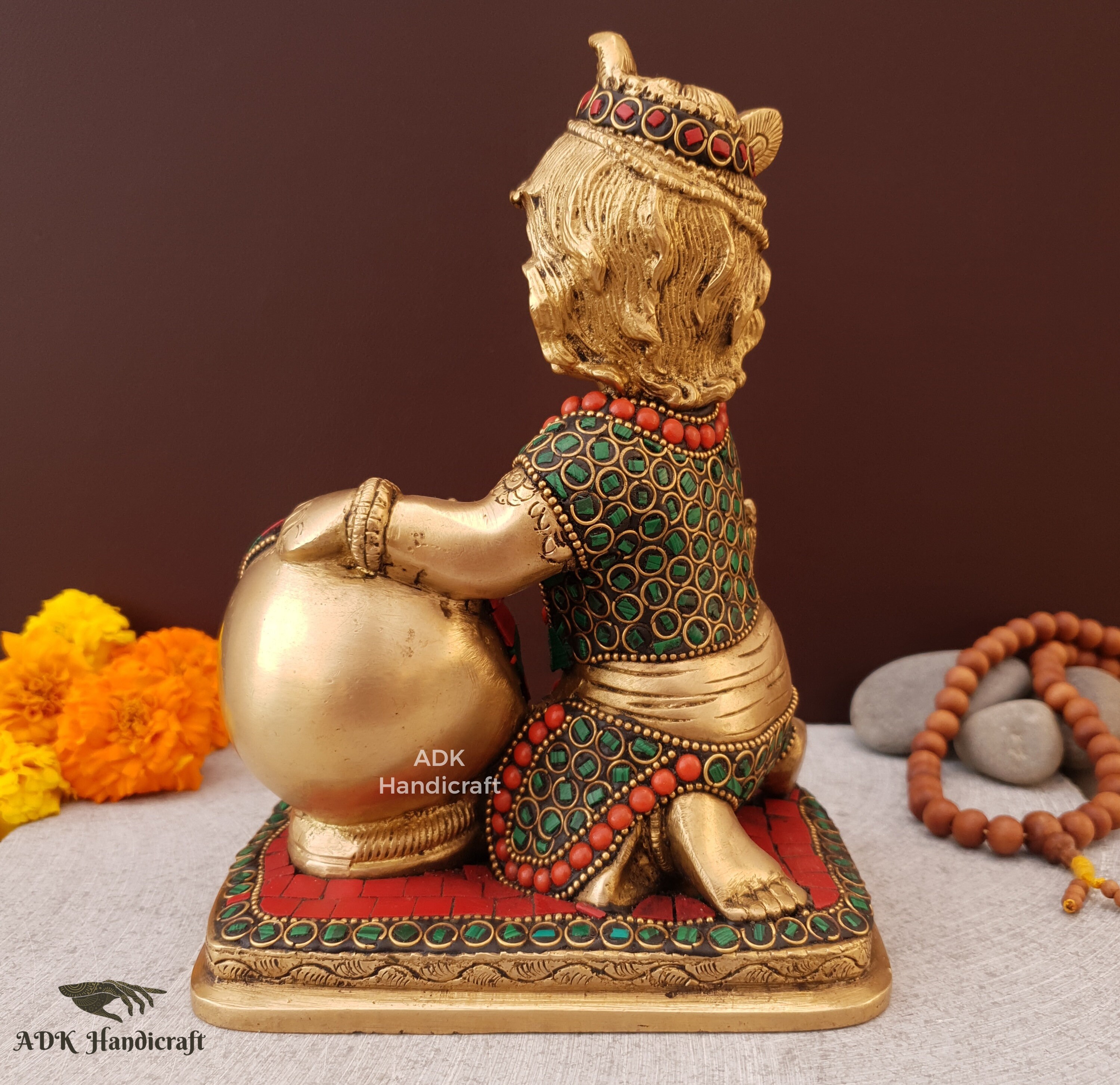 Brass Bal Gopal Krishna Statue- 7" Inch Baby Lord Krisna in Brass, Baal ...