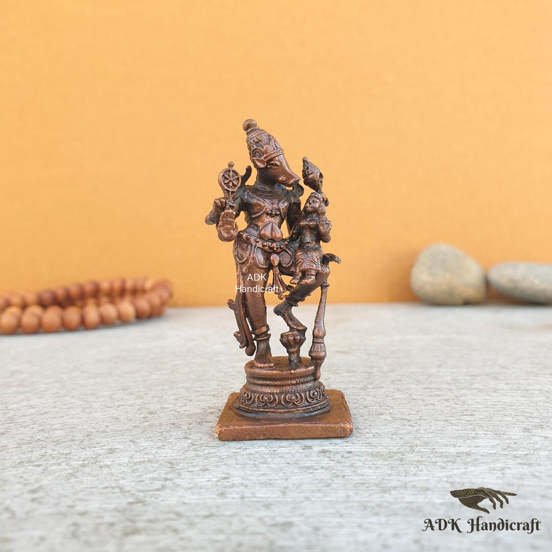 Copper Metal Standing Varaha Lakshmi Idol, 2" Inch Small Lord Varaha ...