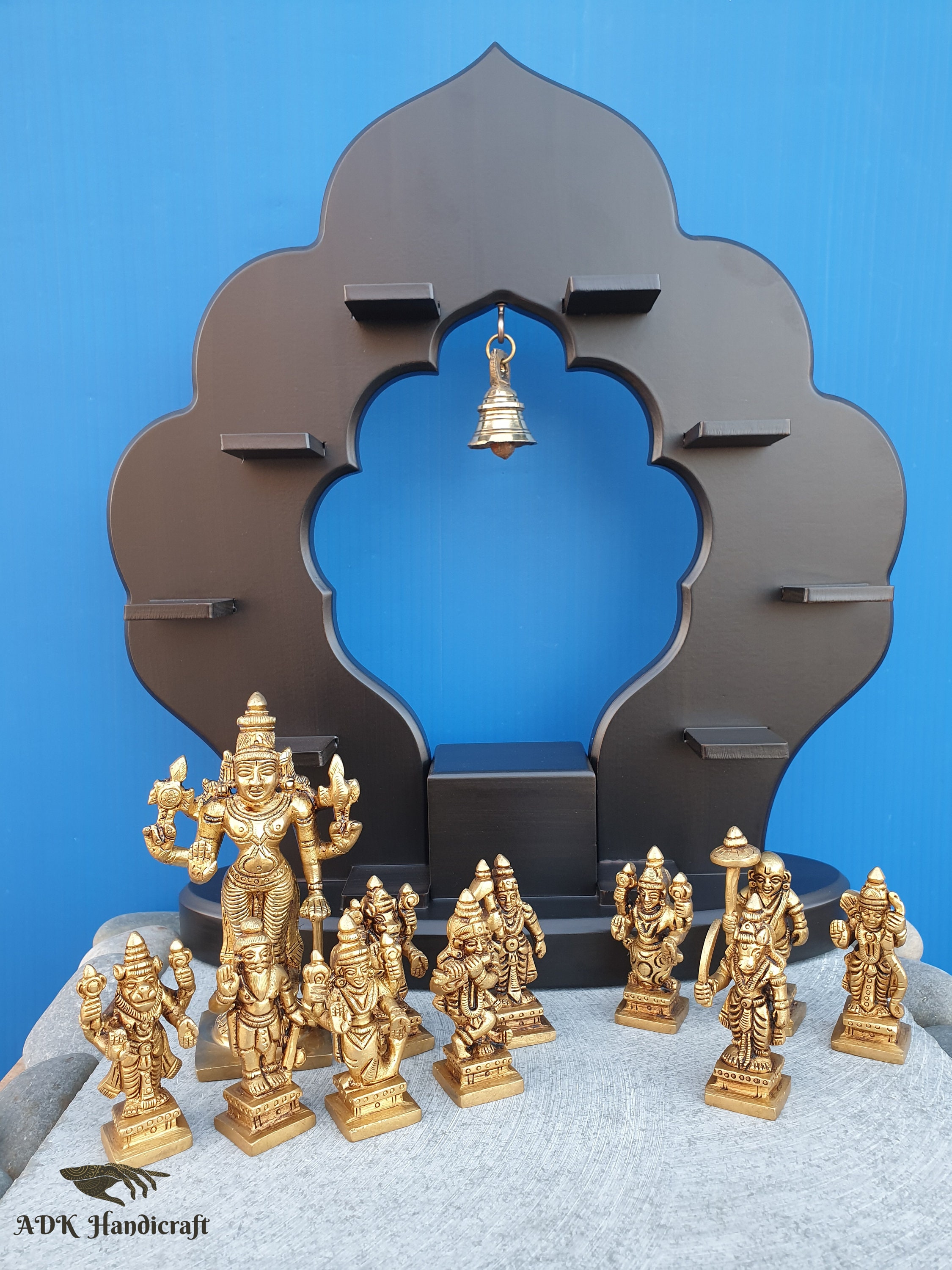 Brass Vishnu Dashavatara Set, 15 Inch Lord Vishnu Dashavatar Statue ...