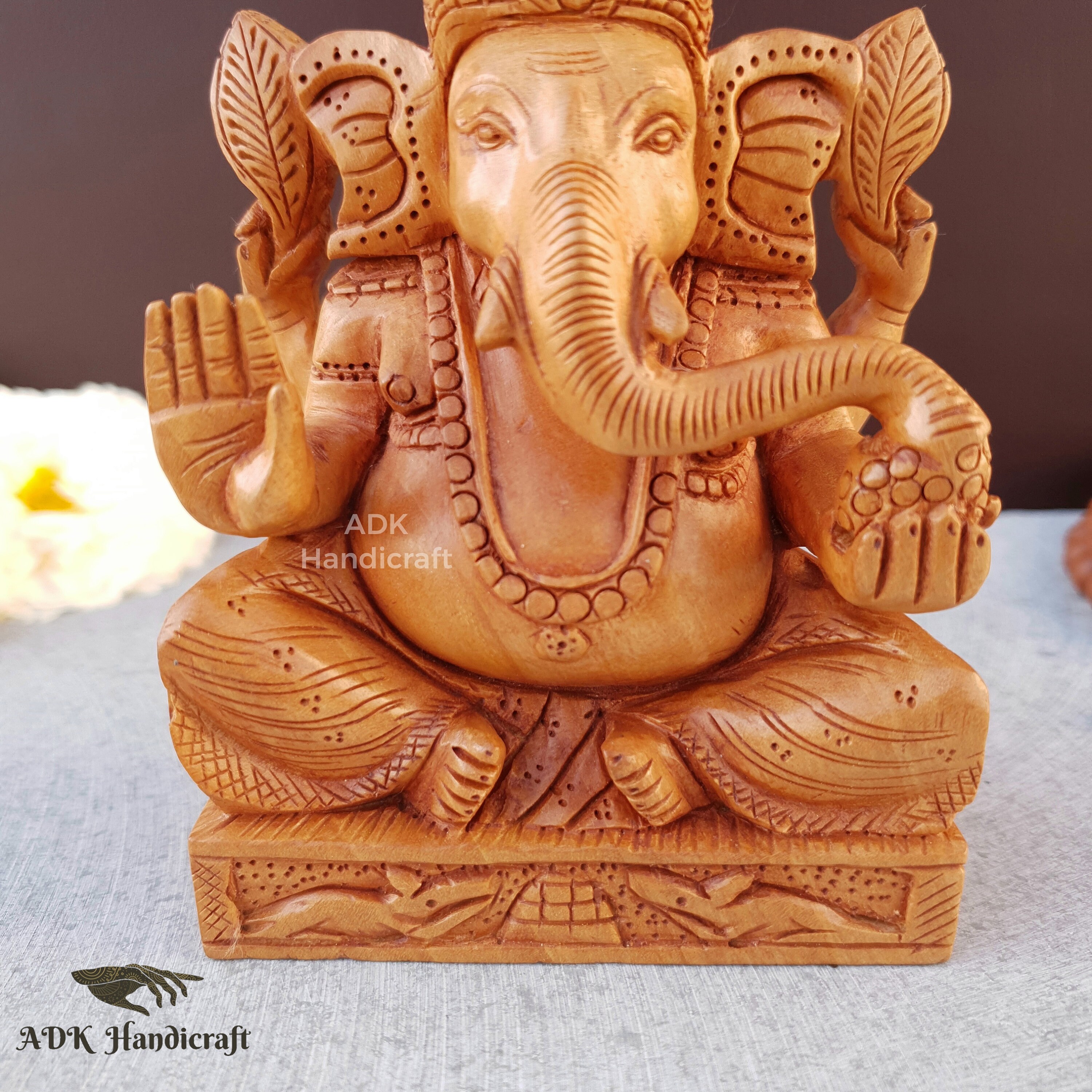 Ganesha Statue 5 Inch Lord Ganesha Statue Wooden - Etsy