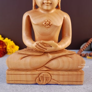 Lord Parasnath Statue, 6.2" Inch Wooden Handcarved Parshvanatha ...
