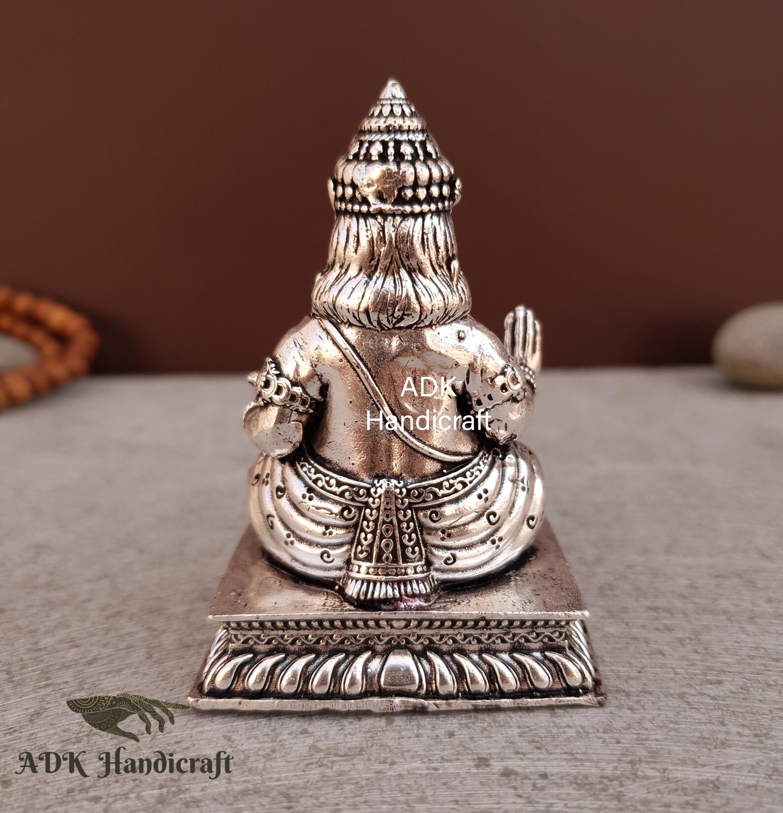 Brass Kuber Statue in Silver Finish, 5" Inch Kuvera Statue, Lord of ...
