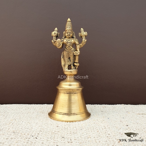 Krishna Bell in Brass Hand Held Ghanti Home Decoration - Etsy