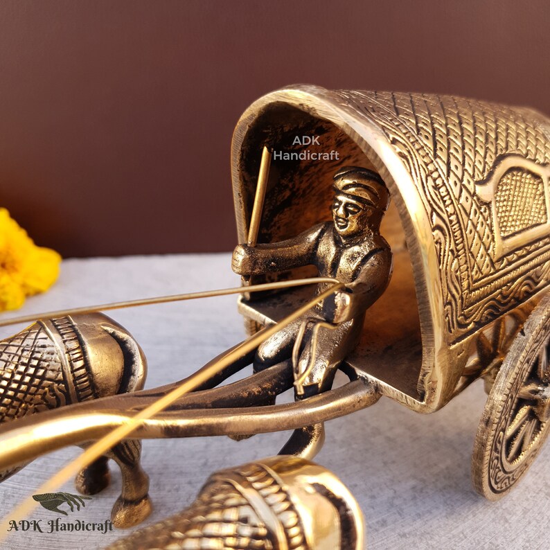 Buy Brass Vintage Bullock Cart Showpiece Indian Bailgadi Brass Online ...