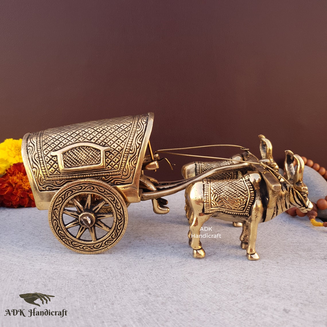 Brass Vintage Bullock Cart Showpiece Indian Bailgadi Brass | Etsy