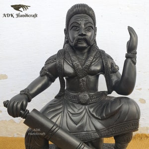 Karungali Karuppu Swamy Idol- 9" Inch | Ebony Wood Karuppanna Swamy ...