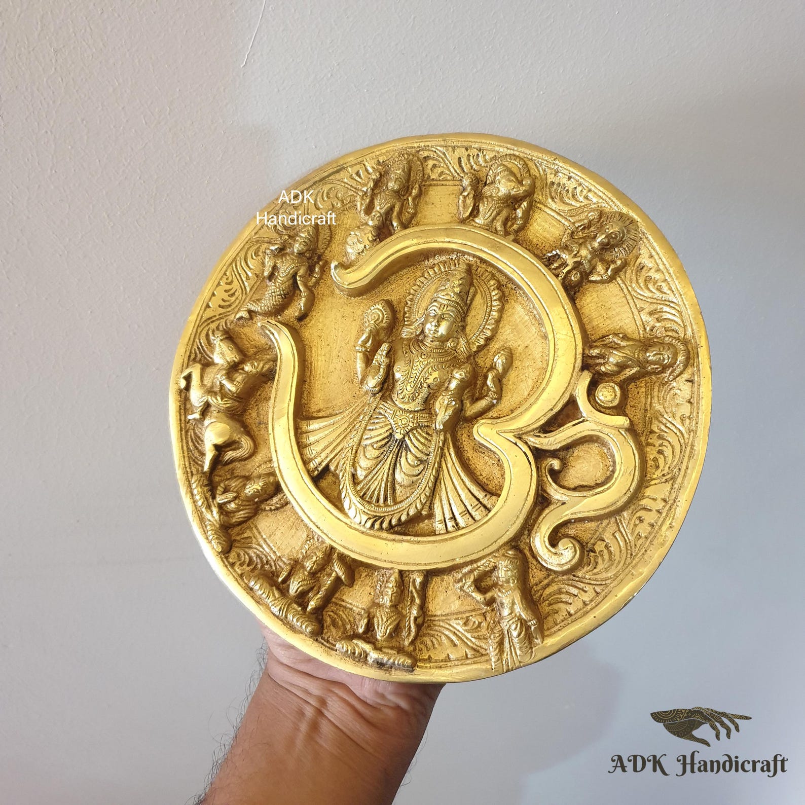 Brass Vishnu Dashavatara Wall Decor, 8" Inch Hanging Lord Vishnu ...