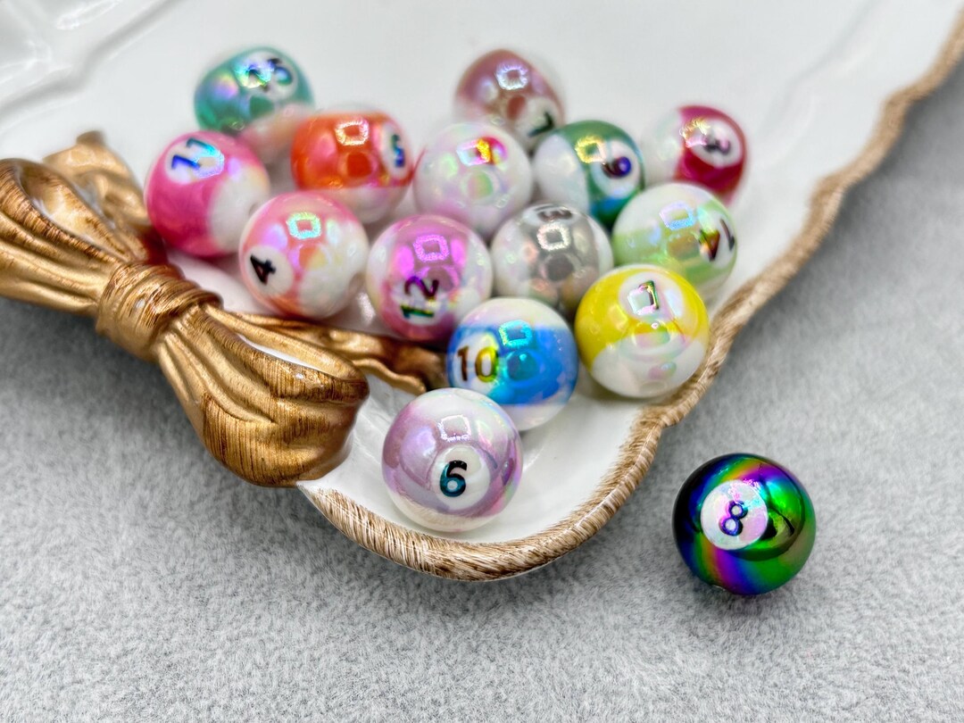 15pcs Billiard Table Tennis Beads Mix Set, Beading Materials, Beads for ...